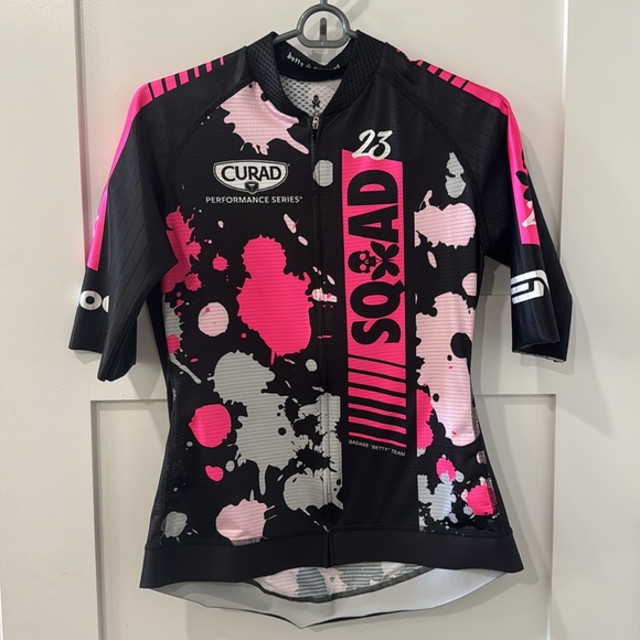 Betty Designs | Tops | Betty Designs Squad 223 Black And Pink Cycling ...